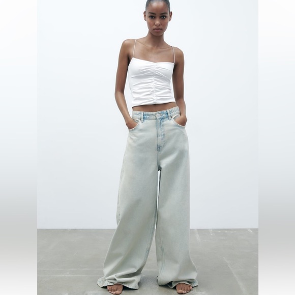 Zara | Tops | Zara Ruched Elasticized Top | Poshmark